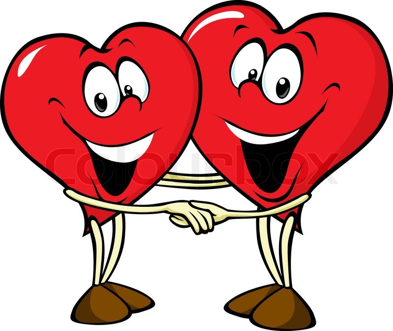 Two hearts in love isolated on white ... | Stock vector | Colourbox