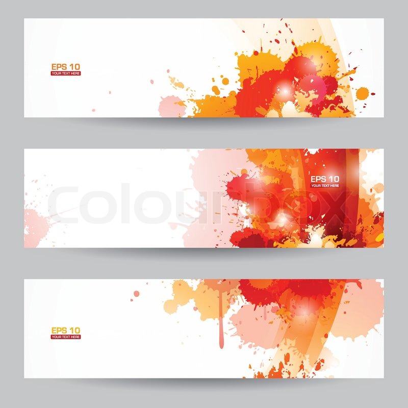 Three abstract artistic banners with ... | Stock vector | Colourbox