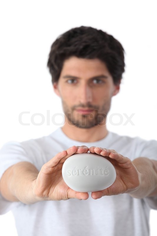 Man holding soap | Stock Photo | Colourbox