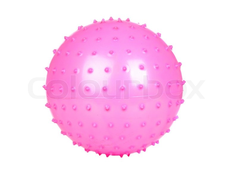 Pink ball with spikes isolated on a ... | Stock image | Colourbox