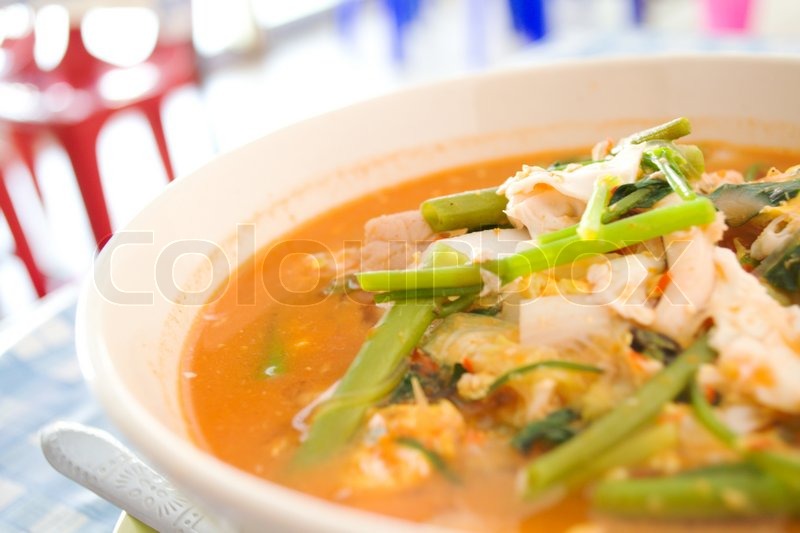 Suki Seafood on table in Thailand | Stock Photo | Colourbox
