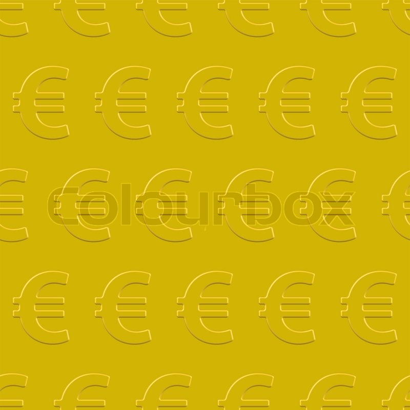 Euro seamless pattern on a gold plate. ... | Stock vector | Colourbox