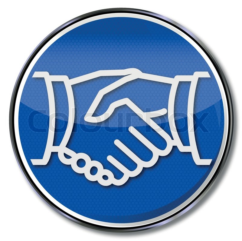 Schild Handschlag | Stock-Vektor | Colourbox