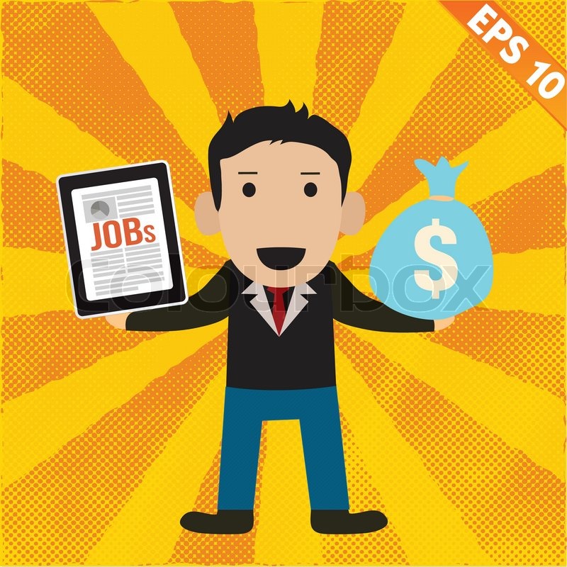 Cartoon Businessman with financial ... | Stock vector | Colourbox