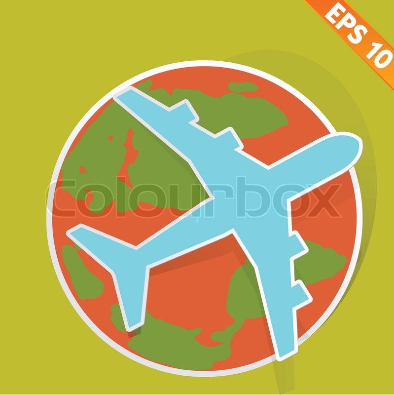 Airplane travel - Vector illustration ... | Stock vector | Colourbox