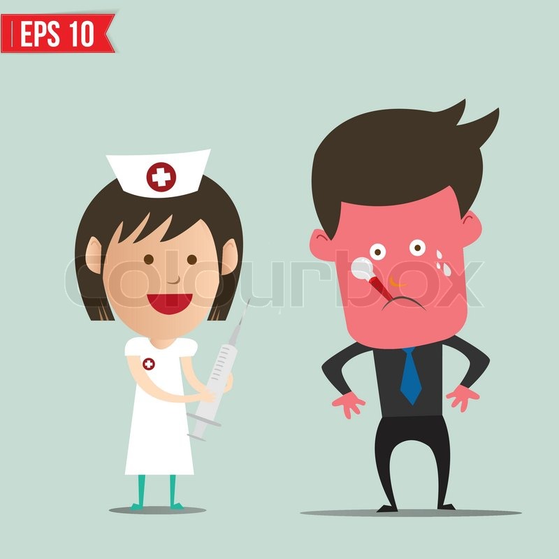 Nurse With Syringe Cartoon