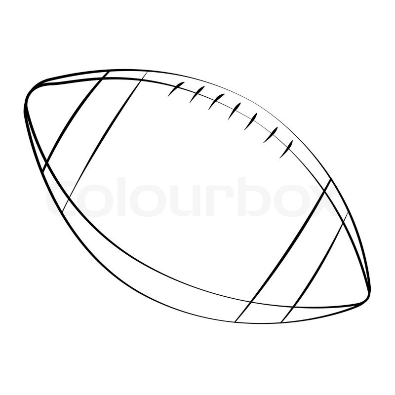 Black outline vector football on white ... | Stock vector | Colourbox