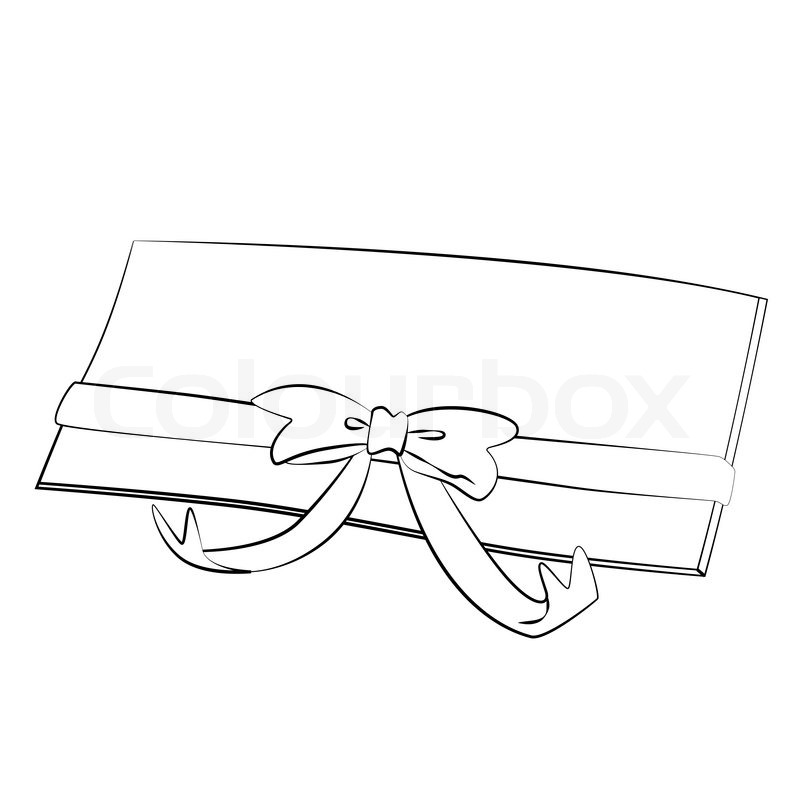 Black outline vector gift voucher on ... | Stock vector | Colourbox