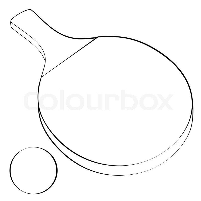 Black outline vector ping-pong on ... | Stock vector | Colourbox