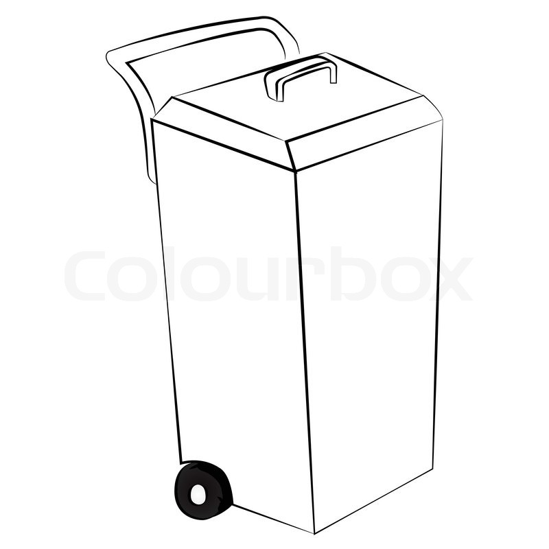 Outline of garbage can or recycle bin ... | Stock vector | Colourbox