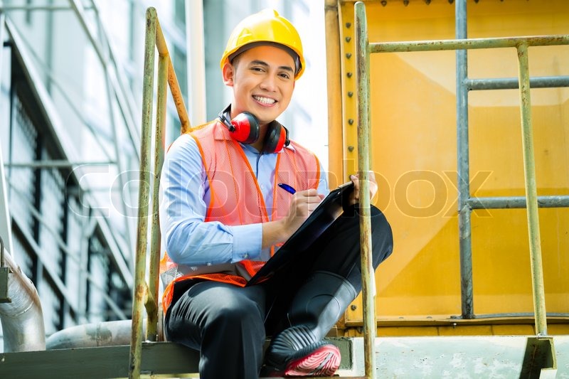Asian Indonesian construction worker ... | Stock image | Colourbox