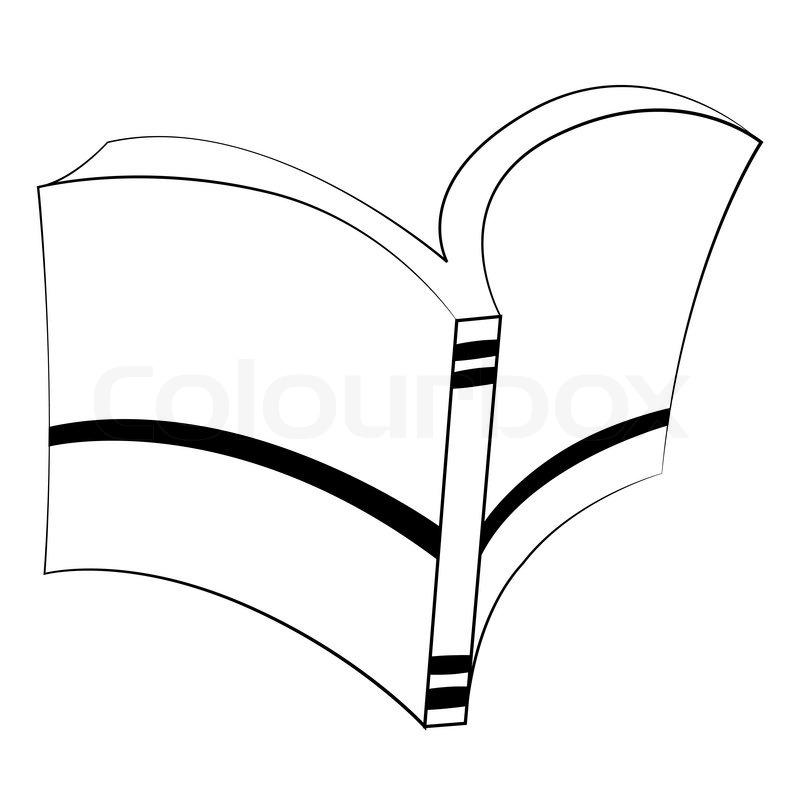 Black outline vector Book on white ... | Stock vector | Colourbox