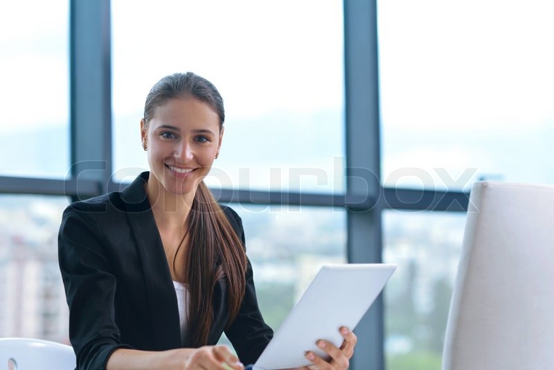 Portrait of Young pretty business woman ... | Stock image | Colourbox