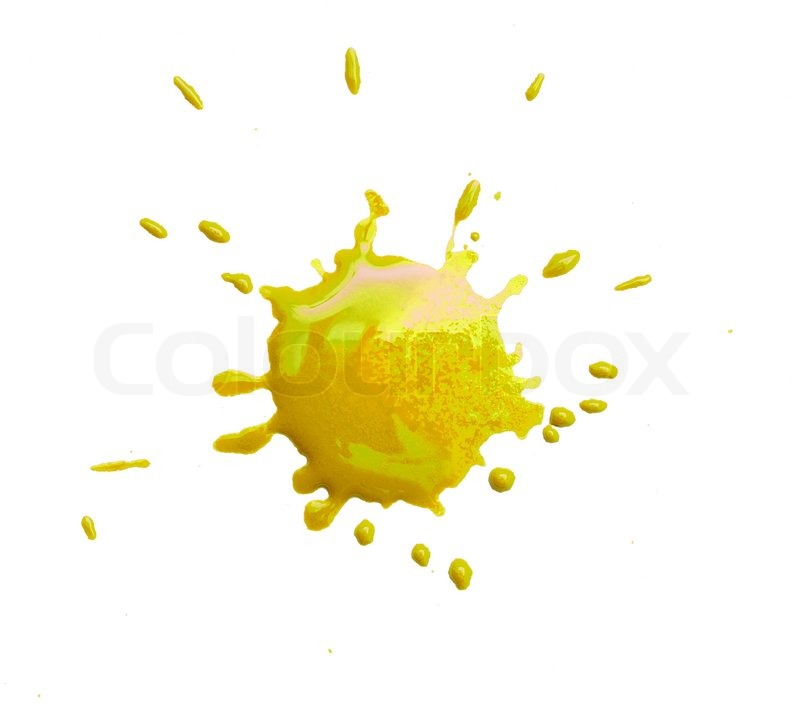 Abstract blot yellow blobs on white ... | Stock image | Colourbox