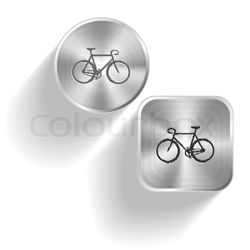 Bicycle. Vector set steel buttons | Stock vector | Colourbox