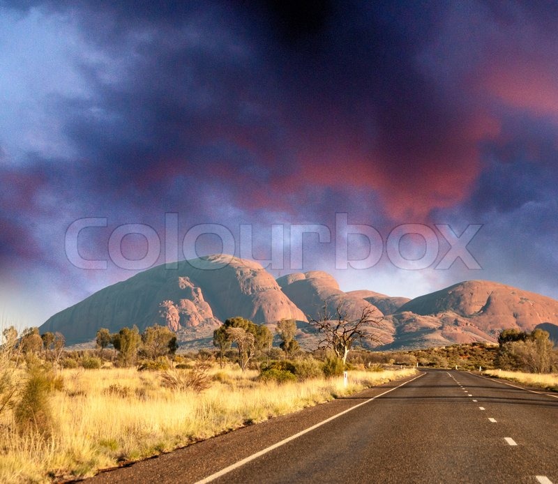 Beautiful sunset over australian ... | Stock image | Colourbox