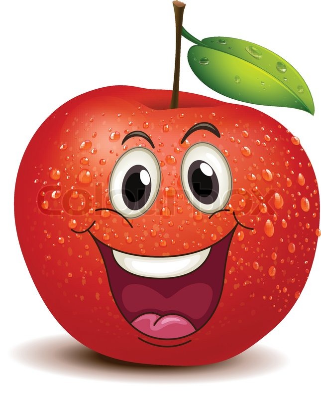 Clipart Apple With Face Clipart