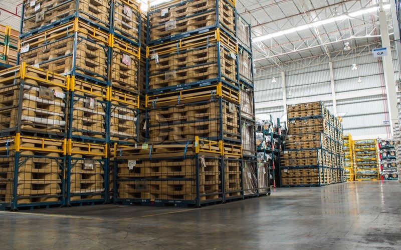 Warehouse of spare parts in car-care ... | Stock image | Colourbox