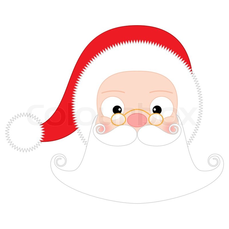 Santa Claus Head Isolated on White | Stock image | Colourbox