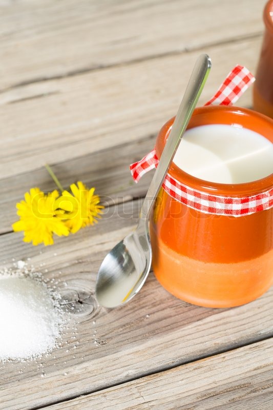 Delicious homemade curd in clay pot ... | Stock image | Colourbox