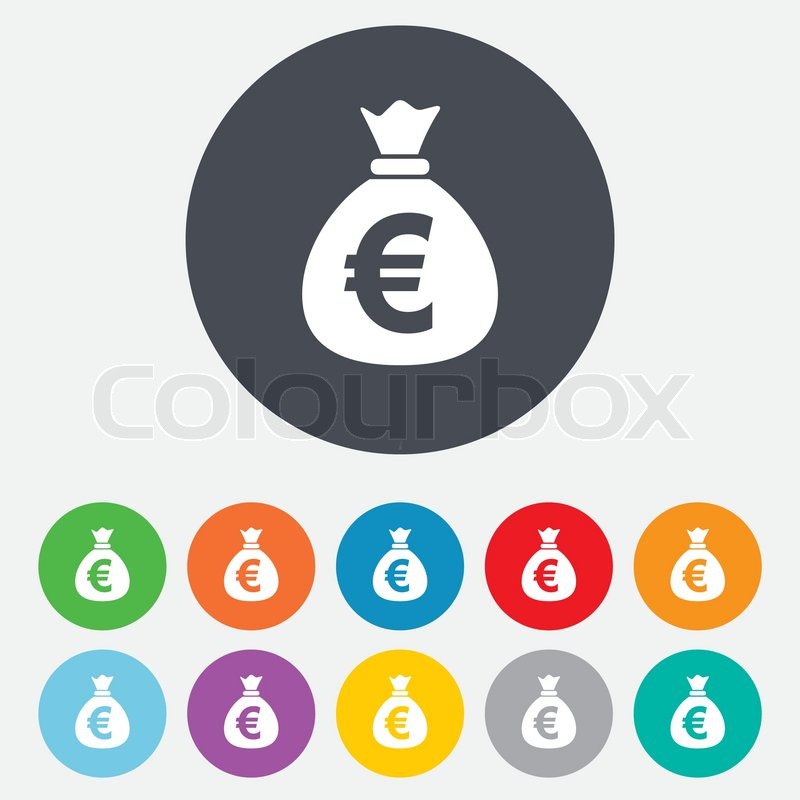 Geld-Beutel-Zeichen-Symbol. Euro ... | Stock-Vektor | Colourbox