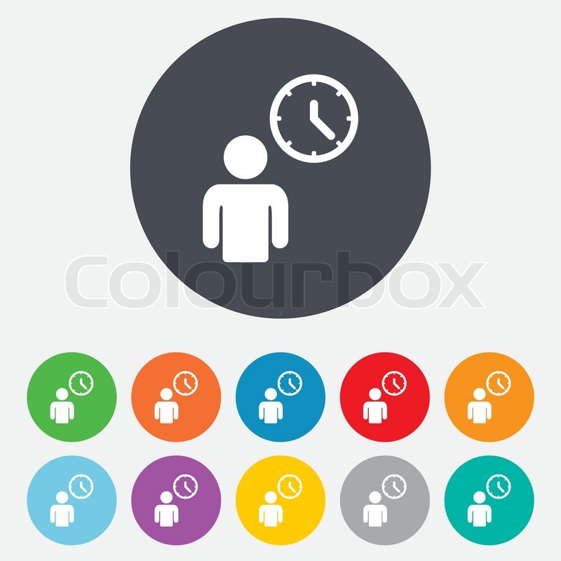 Person waiting sign icon. Time symbol. ... | Stock vector | Colourbox