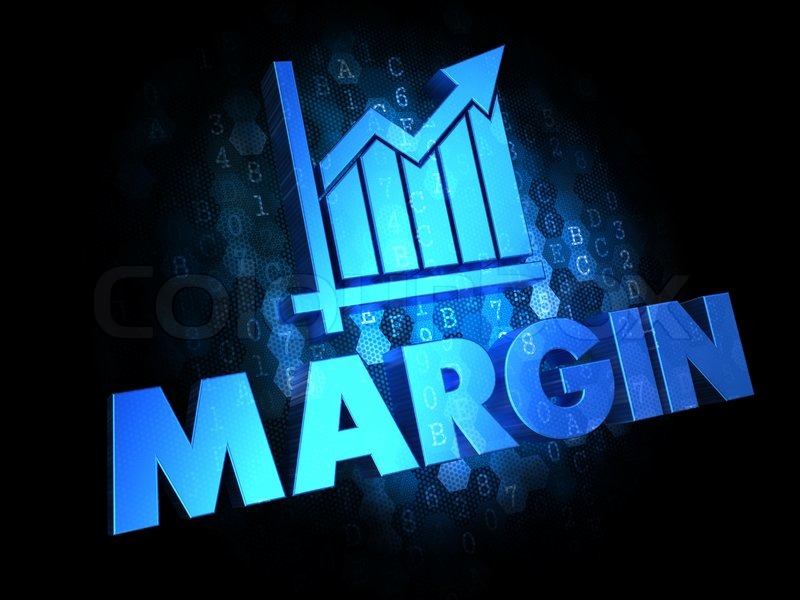 Margin with Growth Chart Icon - Blue ... | Stock image | Colourbox
