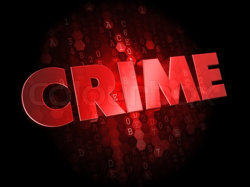 Crime - Red Color Text on Dark Digital ... | Stock image | Colourbox