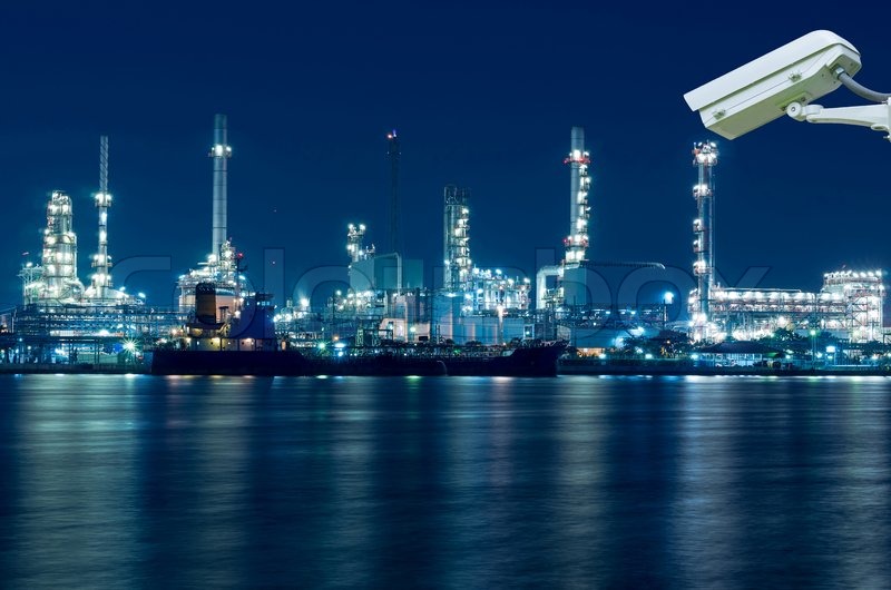 Security camera monitoring the Oil and ... | Stock image | Colourbox