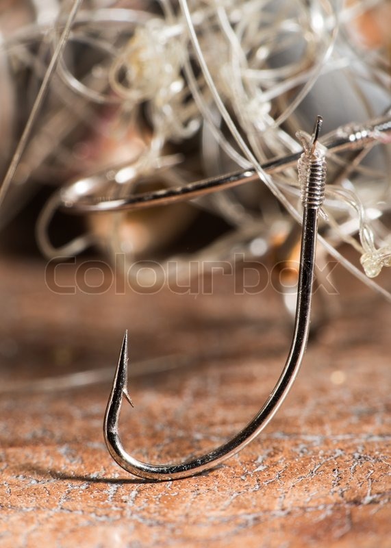 Hooks for fishing. Macro shot. Natural ... | Stock image | Colourbox