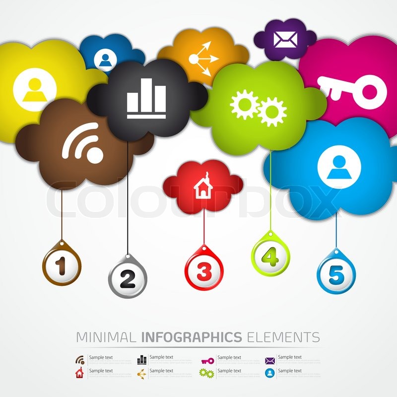 Infographik Entwurfsvorlage mit Wolken ... | Stock-Vektor | Colourbox