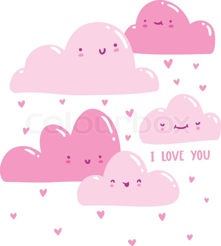 Pink Heart Clouds