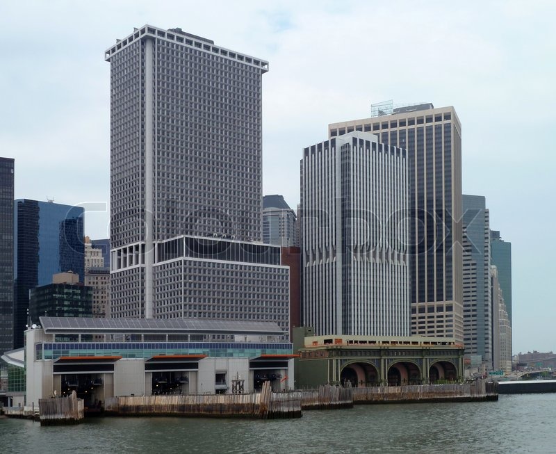 Riverside scenery of New York City in ... | Stock image | Colourbox