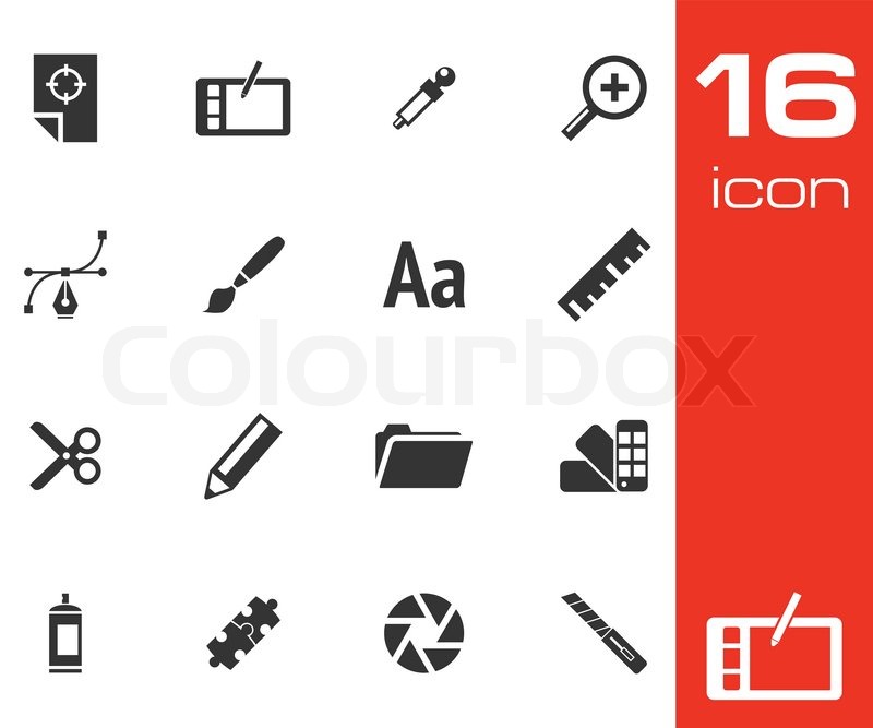 Vektor schwarz Grafikdesign-Icons set | Stock-Vektor | Colourbox