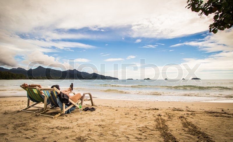 People are relaxing on the beach | Stock image | Colourbox