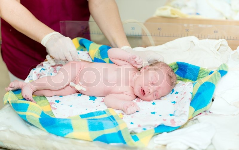 Newborn. baby after birth. child one ... | Stock image | Colourbox