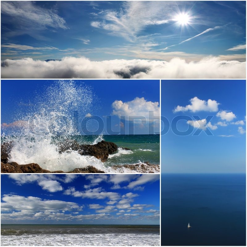 Collage of sea landscapes | Stock image | Colourbox