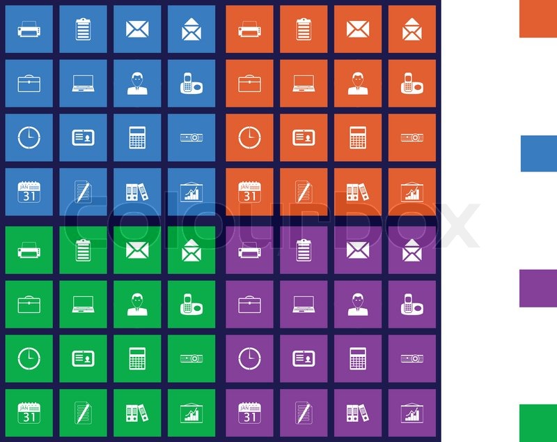 Office flat icons vector graphic ... | Stock vector | Colourbox