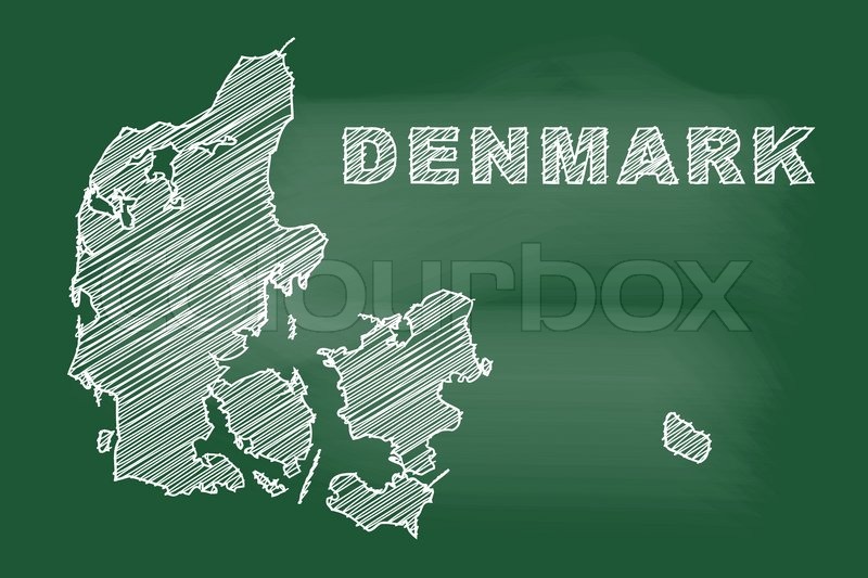 Scribble sketch of Denmark map on ... | Stock vector | Colourbox