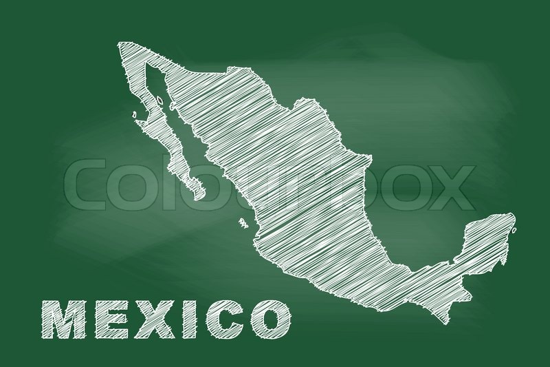 Scribble sketch of mexico map on ... | Stock vector | Colourbox
