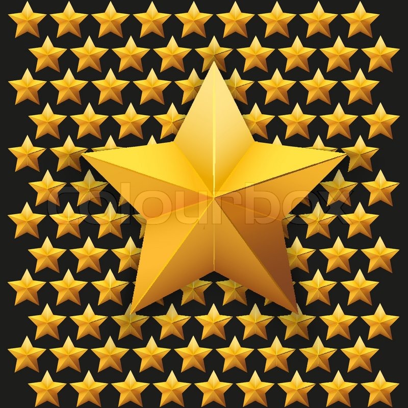 Gold metal five-pointed star. ... | Stock vector | Colourbox