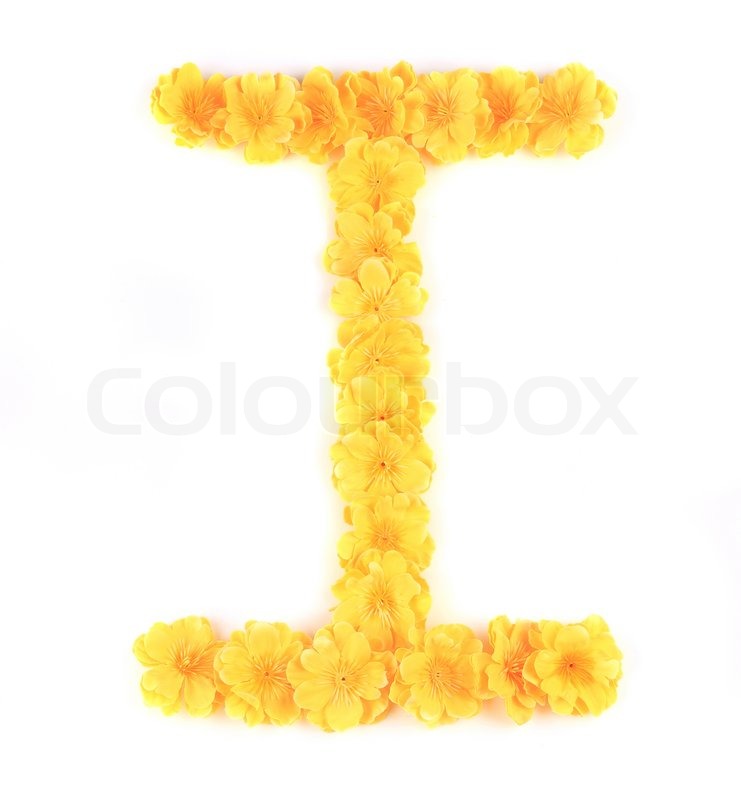 Letter I flower alphabet. Isolated on a ... | Stock image | Colourbox