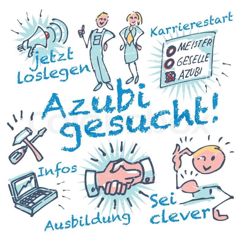 Strichmännchen Azubi gesucht | Vektorgrafik | Colourbox