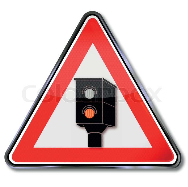 Schild Vorsicht Radarfalle und Blitze | Stock-Vektor | Colourbox