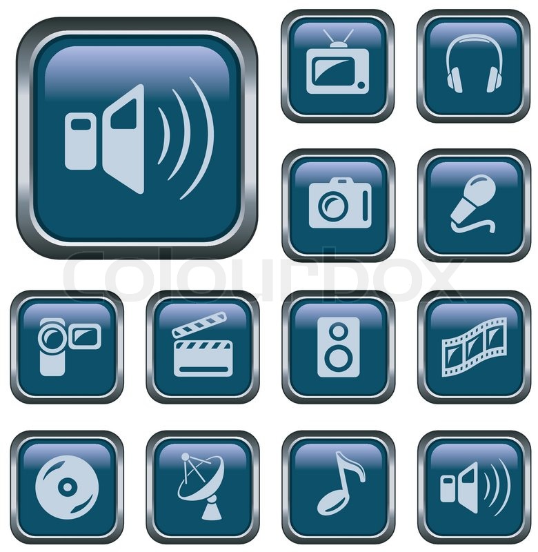 Multimedia button set | Stock vector | Colourbox