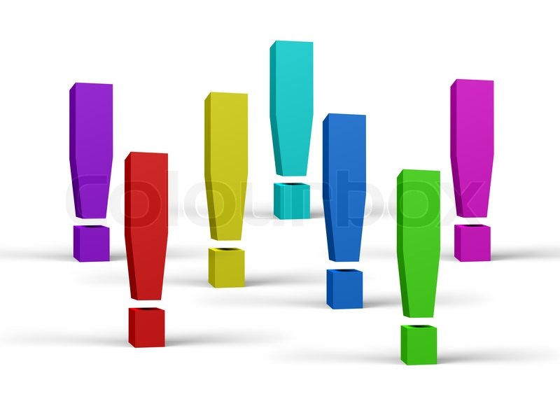 Many exclamation mark, isolated on a ... | Stock image | Colourbox