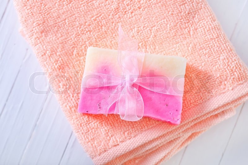 Soap on towel | Stock Photo | Colourbox