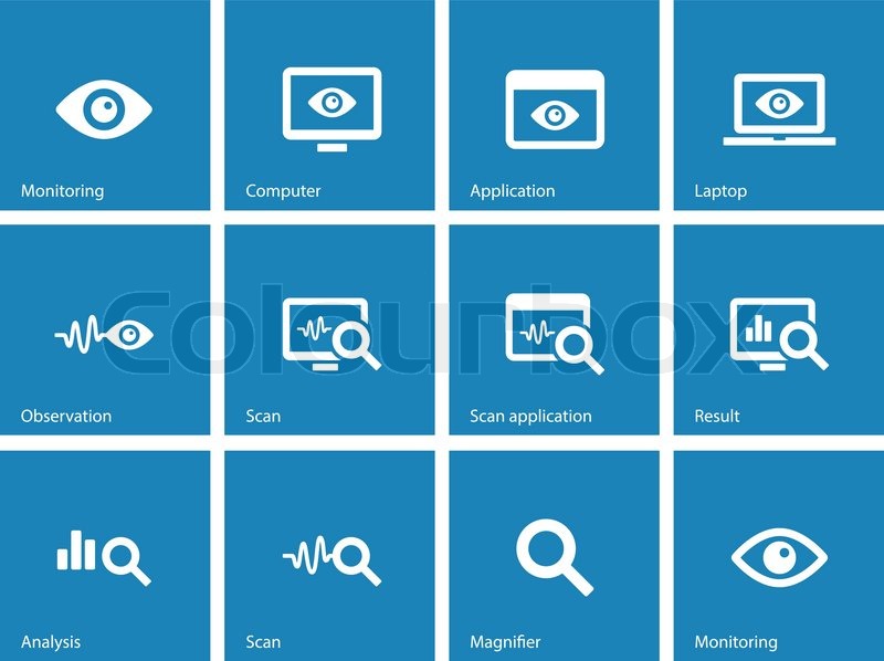 Observation and Monitoring icons on ... | Stock vector | Colourbox
