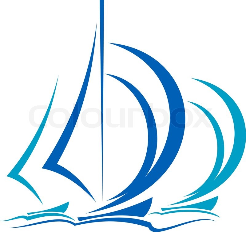 Dynamic sailboats racing before the ... | Stock vector | Colourbox
