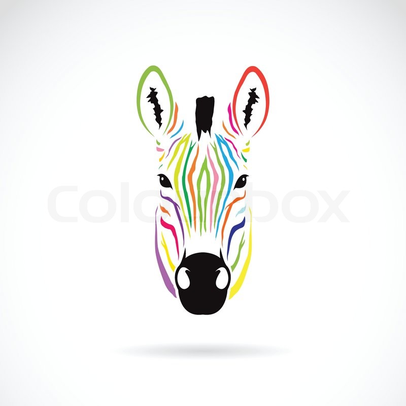 Vector Image Of An Zebra Head Colorful Stock Vector Colourbox